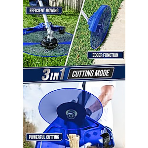 WILD BADGER POWER 26cc Weed Wacker Gas Powered, 3 in 1 String Trimmer/Edger 17'' with 10'' Brush Cutter,Rubber Handle & Shoulder Strap Included