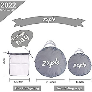ZXPLO Baby Safety Crib Tent Infant Pop up Mosquito Net Nursery Bed Canopy Netting Cover - Keep Baby from Climbing Out with Hanging Diaper Storage Bag (Gray)