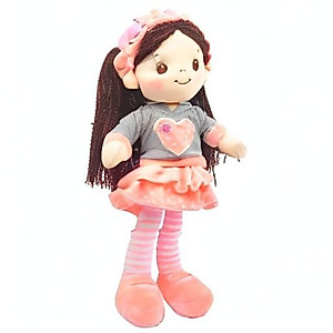 Linzy Toys, Peach 16" Jane Rag Doll, Sleeping Cuddle Buddy for Toddlers, Infants and Babies, Muñecas de trapo para niña, First Doll for Kids, Safe for All Ages.