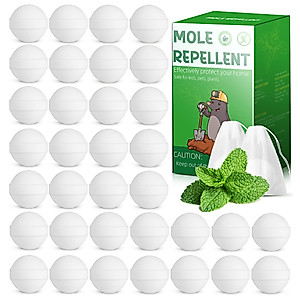 36 Pack Mole Repellent for Lawns, Natural Vole Repellent Gopher Repellent and Groundhog Repellent Outdoor Use, Getting Rid of Moles and Voles from Lawn Yard Garden, Mole Deterrents Plant Safe