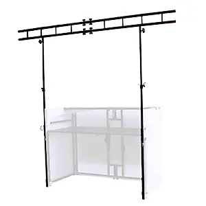 Prox XF-MESAMEDIAMK2 DJ Facade Table Station Includes TV Mount, White & Black Scrims and Carry Bag