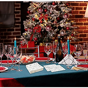 100 Christmas Snowflake Cocktail Beverage Napkins Holiday Disposable Paper Napkin Silver White Snowflakes Dessert Napkins for Home Dinner Buffet Xmas Decorative Tableware Party Supplies Decorations