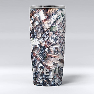 Design Skinz Vintage Aerial Cityscape - Skin Decal Vinyl Wrap Kit Compatible with The Yeti Rambler Cooler Tumbler Cups