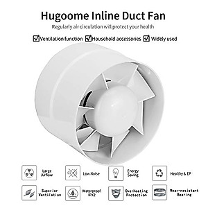 Inline Duct Fan 4 Inch Vent Booster, HVAC Exhaust Intake Fans 76 CFM, Ventilation Blower for Grow Tent Attic Kitchen Garage Greenhouse Basement (Φ 4 inch/110v)