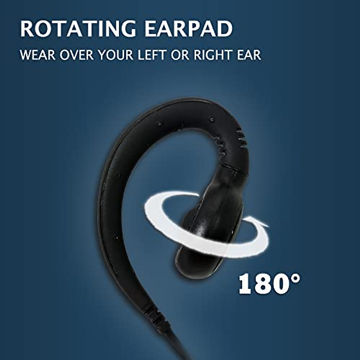 ProMaxPower 1-Wire C-Shape Swivel Earpiece with PTT Mic for Motorola Two-Way Radios XPR3000, XPR3300e, XPR3500e, DP3441, DEP550, MTP3550, XiR-P6620, XiR-P6628