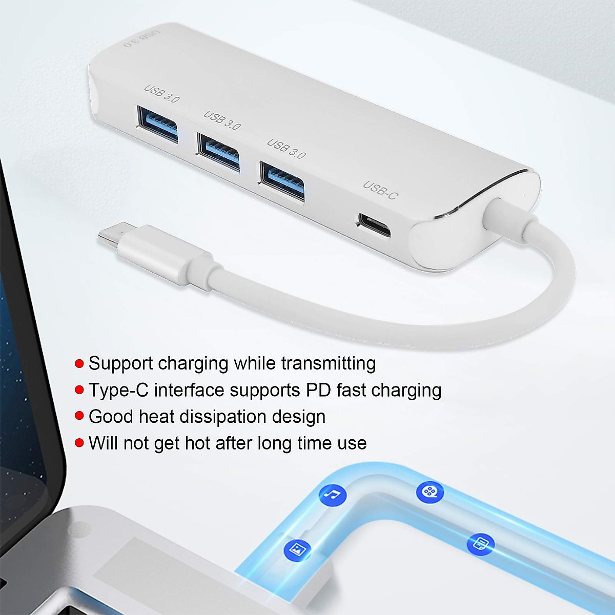 💕Romantic Valentine's Day💕 Multifunction Fast Charging Durable Convenient Portable USB‑C Hub, Hub Converter, Mobile Phones for Tablets