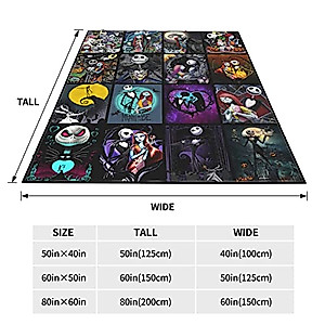 Fleece Blanket Throw Soft Plush Lightweight Cozy Warm Comfy for All Seasons Flannel Quilt (Black 2, 50"x40")