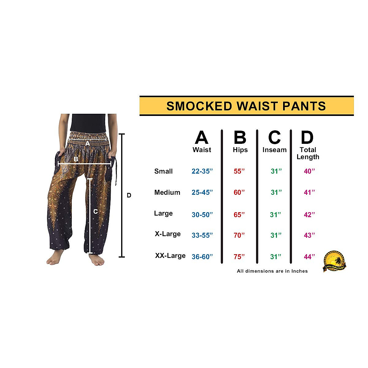 Lannaclothesdesign Women's Smocked Waist Boho Flowy Yoga Harem Pants Hippie Clothes (L, Blue)