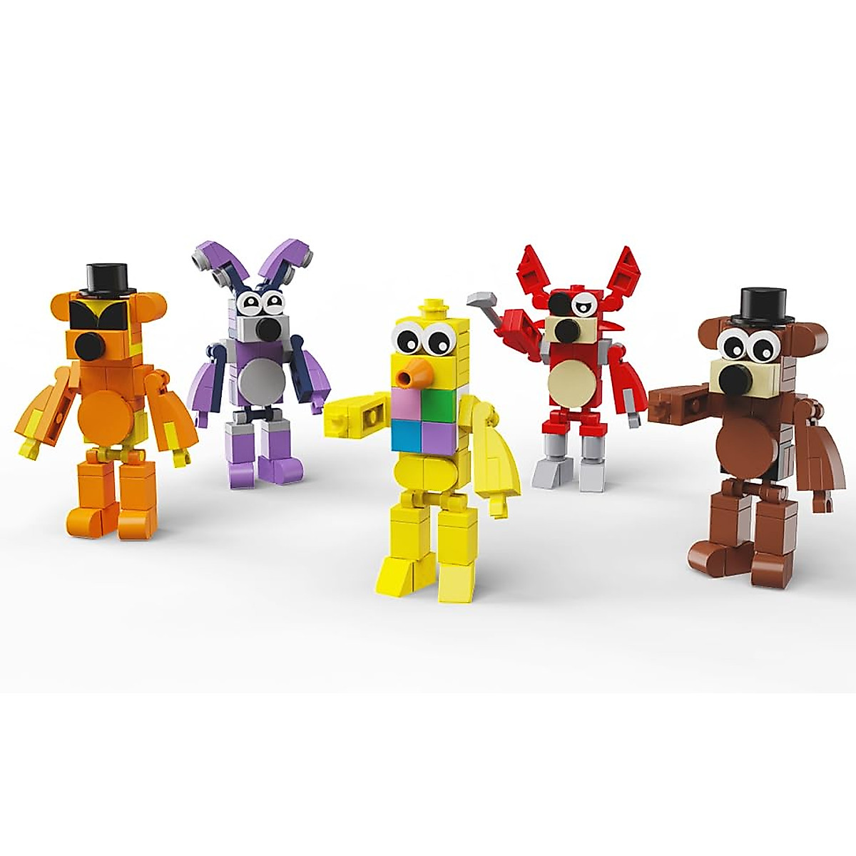 ZAOPET Security Breach Building Block Toys, Horror Five Nights Game Bonnie Chica Foxy Action Figure Model, Fan Collectibles, Suitable for 8+ Children Adult Boy Girl Birthday (205PCS)