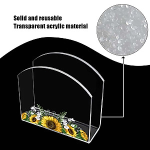 Acrylic Napkin Holder, Clear Napkin Holders for Tables Kitchen Restaurant Home Decor, Bar Accessories，Sunflower