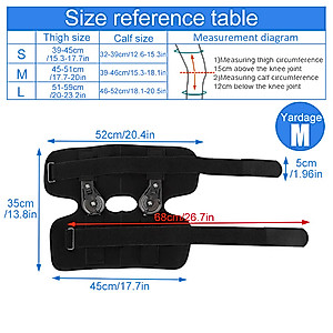 XJJY Adjustable Medical Knee Brace Postoperative Orthosis Knee Joint Support Ligament Sport Injury Orthopedic Splint After Surgery,Standard Style,Small