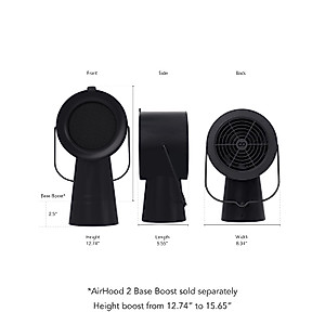 AirHood Portable Range Hood 2 | Corded & Cordless Design (Battery Purchased Separately) | Enhanced Airflow & LED Touch Panel – Perfect for Indoor Cooktops & RV Vents - Midnight Black