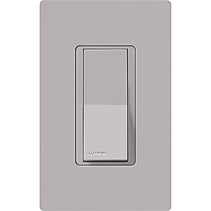 Lutron Claro On/Off Switch, 15-Amp, Single-Pole, CA-1PS-GR, Gray