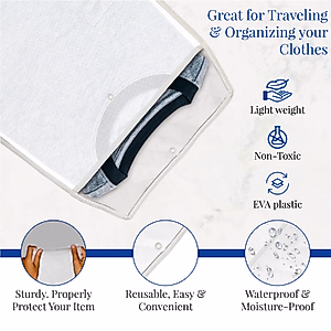 The Clothing Doctor Breathable Cashmere Sweater Storage Bag, Convenient Snap With Flap Closure, Clear Window For Easy Identification, 12.6"x16.2", Pack Of 6, White