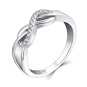 STARCHENIE 925 Sterling Silver Infinity Promise Ring for Women Size 7