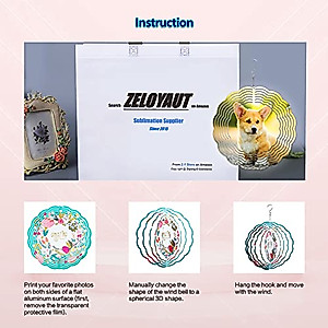 6 Pack 10 inch Aluminum 3D Sublimation Wind Spinner Double Sided Circle Sublimation Garden Wind Spinners Blanks for Heat Press, Innovation Wind Spinner