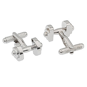 Dumbbell Cufflinks Barbell Weight Lifting Trainer Cross Fit Cuff Links