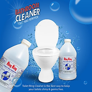 Ring King Toilet Bowl Cleaners | 64oz Toilet Bowl Cleaner Liquid Fast Acting Bathroom Cleaner For Calcium, Water, Rust, Red Clay & Lime Stains – No Scrubbing
