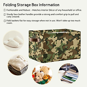 HUXINO Storage Basket Cube,Camo Camouflage Large Storage Bin Box Collapsible Clothes Toys Organizer Laundry Basket for Shelves Closet Kids Nursery Bedroom, 1 Pack