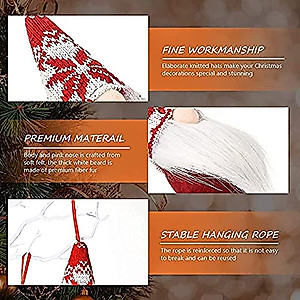 8 Pcs Christmas Tree Hanging Gnomes Ornaments，Christmas Gnomes Decor Ornaments Handmade Swedish Tomte Gnomes Plush Scandinavian Santa Elf Hanging Decorations for Home Christmas Holiday Decor