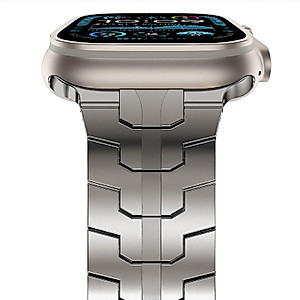 CHANCHY Titanium Band for Apple Watch Ultra 2 Band 49mm, Durable Lightweight Titanium Metal Strap for Apple Watch Series 10 9 8 7 SE2 SE 6 5 4 Ultra Ultra 2 Men (Titanium Edition, 49mm 46mm 45mm 44mm)