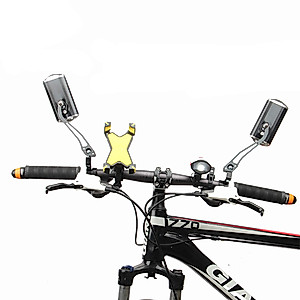 Jeemitery Bicycle Mirror,A Pair of 360°Rotation Back Rearview Mirror Handlebar Wide Angle Bike Mirror-Black