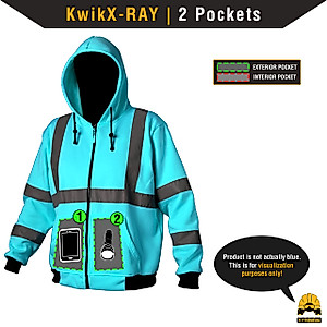 KwikSafety - Charlotte, NC - PATROL Safety Jacket [NO FUZZ Balls] Class 3 ANSI Tested OSHA Compliant Reflective Mens Fleece Hoodie/Yellow XL