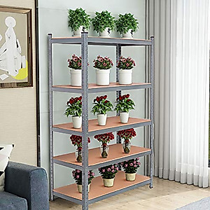 Tangkula 72" Storage Shelves, Heavy Duty Steel Frame 5-Tier Garage Shelf, Metal Multi-Use Storage Shelving Unit for Home/Office/Dormitory/Garage