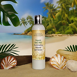 Glimmer Goddess Organic Self Tanner - DHA-Free Tanning Lotion, 8 oz