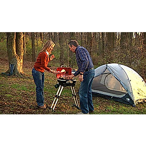 Cuisinart CGG-180 CGG180 Propane, 22" H x 17.6" W x 11.8" L, Petit Gourmet Portable Gas Grill with VersaStand, Red