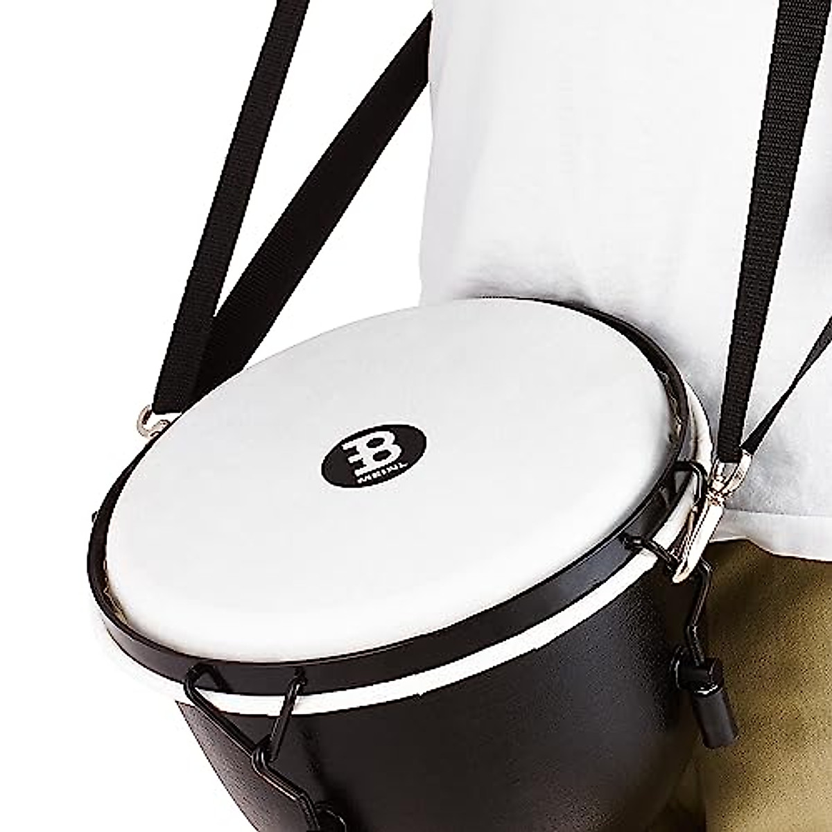Meinl Percussion Djembe Strap with Quick Change Hook-Heavy Duty Nylon, Adjustable Shoulder Padding, Black, one Size (MDJS2)