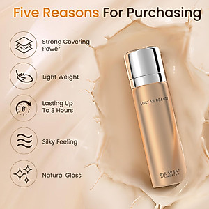 TOSOUATOP Airbrush Foundation Set with Soft Makeup Brush, [Light Weight], [Long Lasting], [Anti-aging Ingredient], [Oil Control Formula], Full Coverage Foundation for All Skin Type, 02# Nude