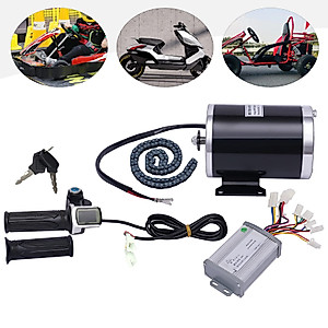 HinLIaDa 48V 1000W Brush Motor Controller Conversion Kit, High Speed Motor with Keylock for Dirt Bike e-Bike ATV Go Kart Moped Mini Bikes Motorized Bicycle