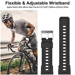 Steezrd Case with Band Compatible with Apple Watch Ultra 49mm Bands, Rugged TPU Sport Shockproof Waterproof Scratch-Proof Protective Strap with Bumper Case for Men Women