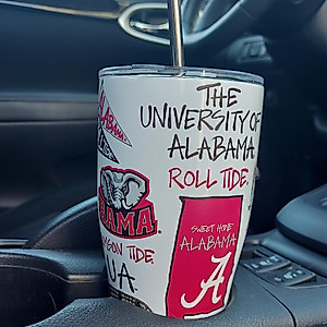 University of Alabama 30oz Stainless Steel 3D Icon Travel Mug– High Performance Double-Walled Thermos w/Convertible Lid & Straw – Insulated Decorative NCAA Beverage Tumbler – For Hot or Cold Drinks