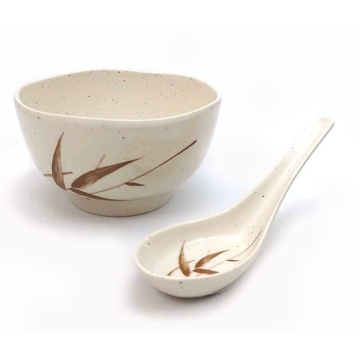 JapanBargain 2398x12, Set of 12 Asian Japanese Chinese Wonton Soba Rice Pho Ramen Noodle Soup Spoons, Beige