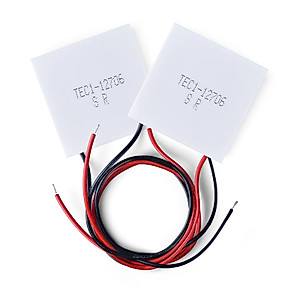2 Packs TEC1-12706 semiconductor Refrigeration thermoelectric Generator Peltier Cooler Module Kit 40x40x3.7mm(with Thermal Paste>3.17M/K 5g)