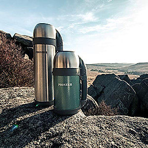Pioneer Flasks Large Vacuum Flask, 1.8L, Gebürsteter Stahl