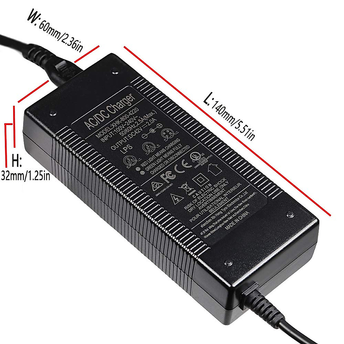 Toeaot 42V 2A Power Adapter for 36V Bird, Lime, Skip, Spin Xiaomi M365,Lime-S,ES1/ES2/ES4 Battery Charger