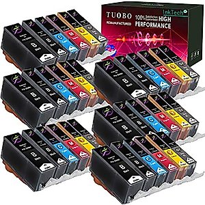 Tuobo 36 Pack PGI-220 CLI-221 and Gray with New Chip Ink Cartridges Replacement Compatible with PIXMA IP3600 IP4600 IP4700 MX860 MX870 MP560 MP620 MP620B MP640 MP980 MP990 PMFP1 PMFP3 SFP1 Printer