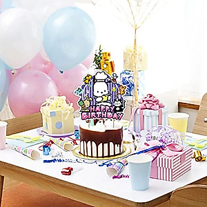 Pochacco Birthday Party Decorations,Pochacco Theme Party Supplies for Kids Adults with Happy Birthday Banner Cake Topper Cupcake Toppers Balloons