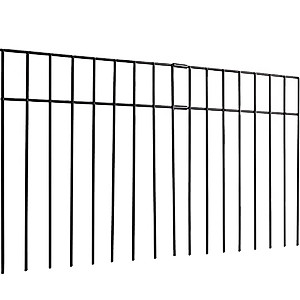 Outdoor Dog Fence for The Yard, 24x15-inch Small/Medium Animal Barrier No Dig Fence for Dogs Outside, Short Fencing for Dogs, Decorative Garden Fence Metal Flower Edging Border Panels (2 Packs)
