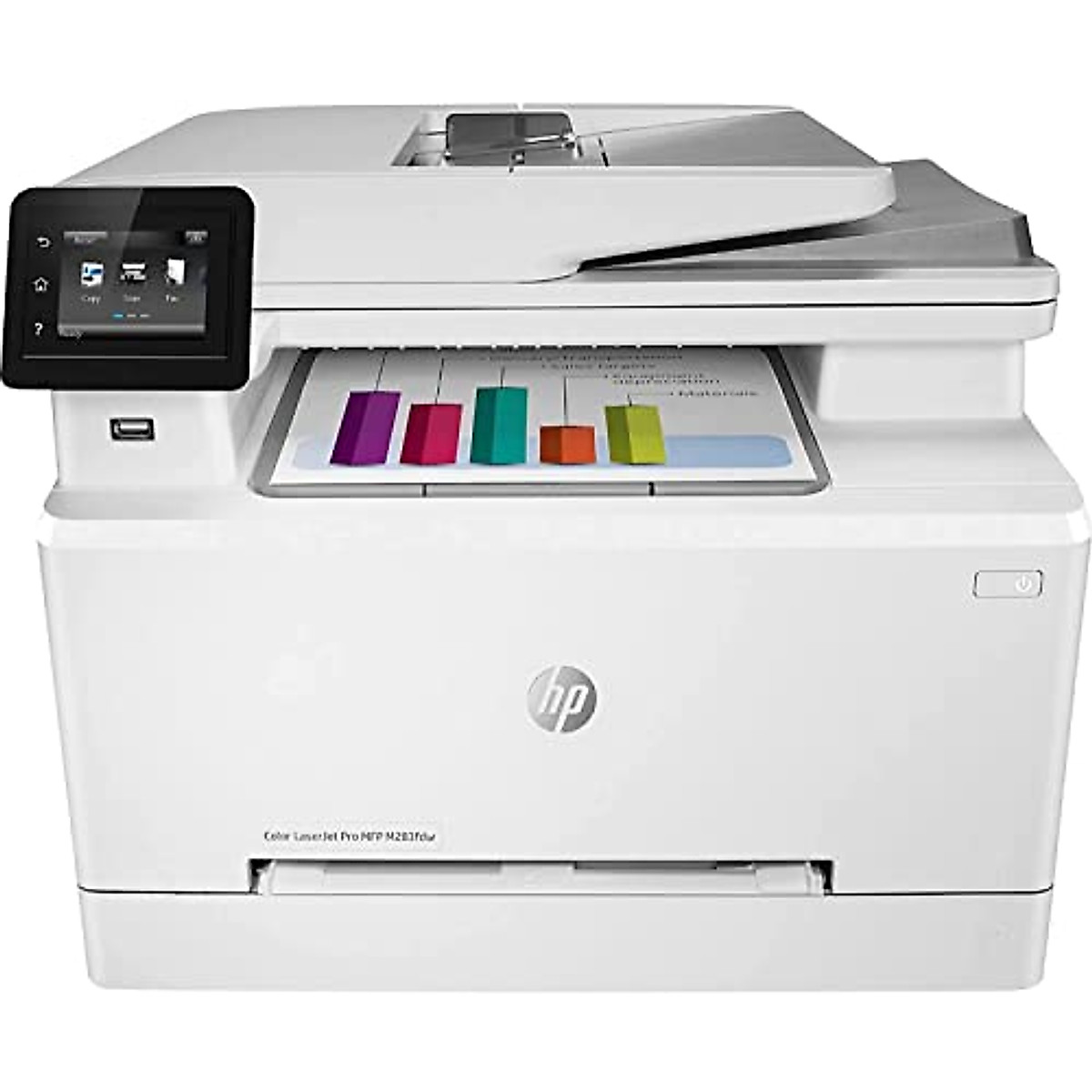 HP Laserjet Pro MFP M283cdwF All-in-One Wireless Color Laser Printer, White - Print Scan Copy Fax - 22 ppm, 600x600 dpi, 8.5x14, Auto 2-Sided Printing, 50-Sheet ADF, Ethernet- External 64GB Drive
