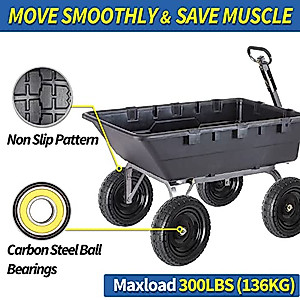 GICOOL 13-Inch Gorilla Cart Tire, Flat-free Solid Tire and Wheel Replacement, with 5/8" Axle Bore Hole, 2.2" Offset Hub for Wheelbarrow Garden Wagon Trolley Dolly Lawn Mover Go Kart