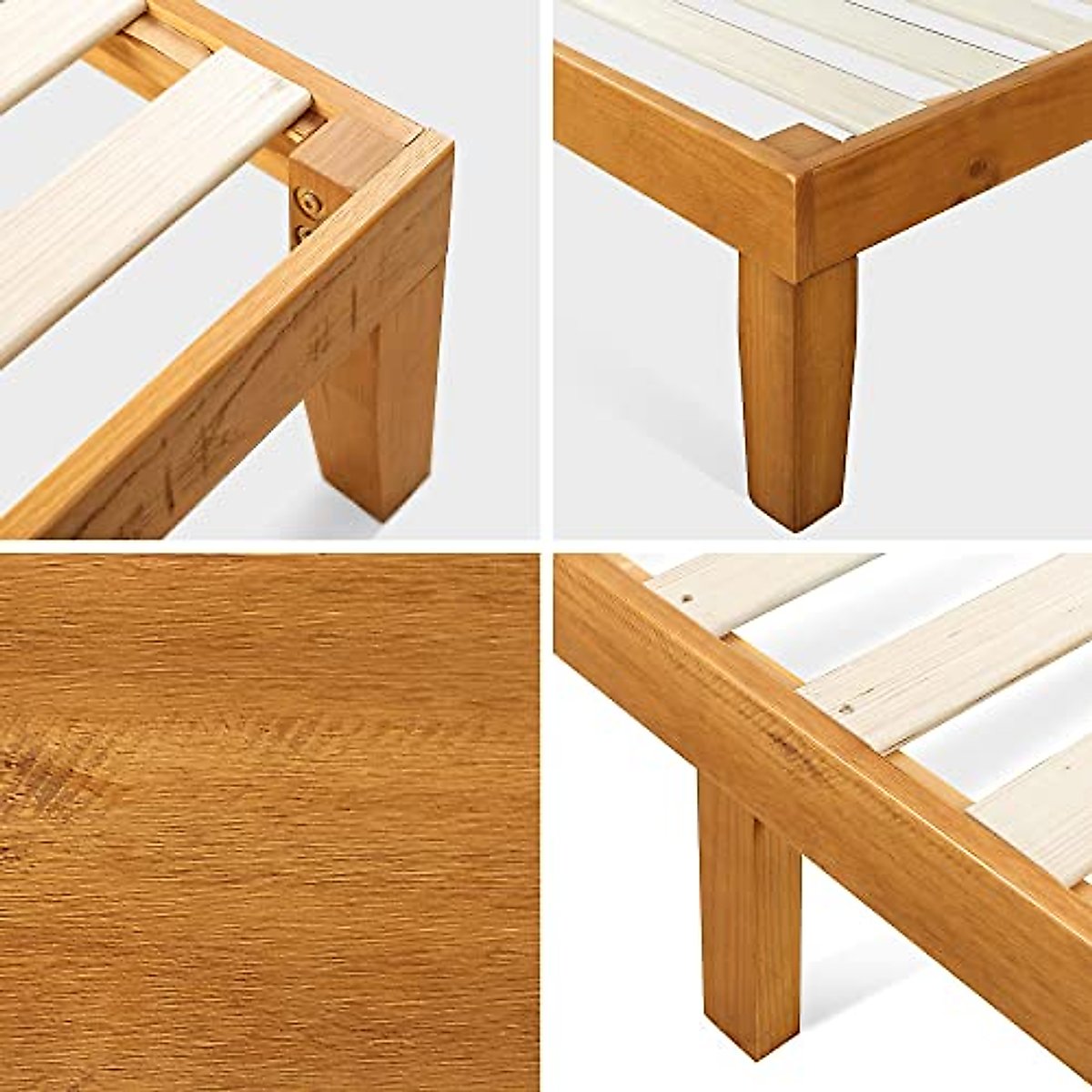 ZINUS Alexia Wood Platform Bed Frame with headboard / Solid Wood Foundation with Wood Slat Support / No Box Spring Needed / Easy Assembly, Rustic Pine, Twin