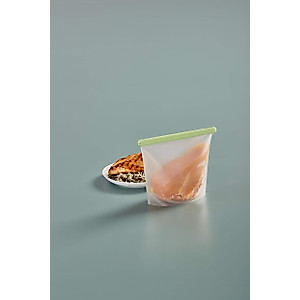 Lekue Silicone airtight Storage, 1000ml/4.25cups Reusable Food Bag, 4.25 cups, frost