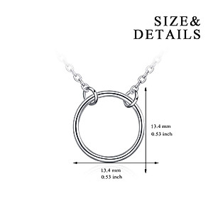 YFN Circle Necklace Sterling Silver Karma Pendant Necklace Open Circle Necklace for Women Jewelry