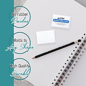 Kneaded Eraser - 4 Pack Kneaded Erasers for Artists - Erasers Medium Size Art Eraser, Gray Kneadable Erasers, Great for Artists, Sketching, Drawing and Shading