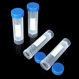 50-Pack Centrifuge Tubes 50ML, with Leak-Proof Screw Caps Conical Bottom, Plastic Container with Graduated and Write Marks, Test Tube for Cold Storage