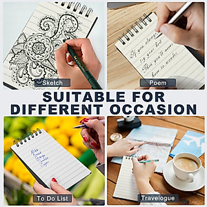 Tenceur 18 Pcs Mini Spiral Notebook 3" x 5" Top Bound Small Spiral Notepads Pocket Notebook Spiral Memo Pads 120 Pages Sketchbook College Ruled Journals for Kids Home Office School (Black)